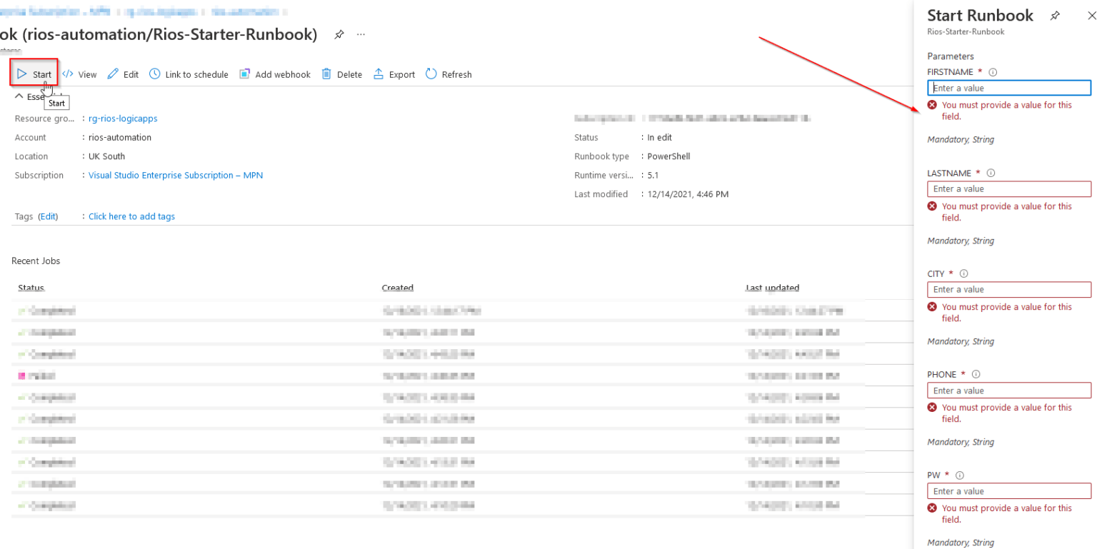 Automate Creating New Users With Azure Automation Runbooks Microsoft Forms And Logic Apps Rios 9663