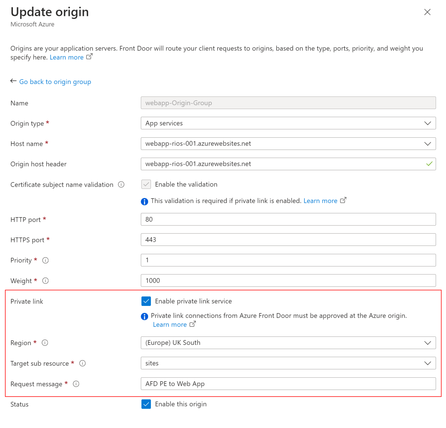 Seamlessly deploy Azure Front Door Premium with Private Endpoint to App Services - Rios Engineer