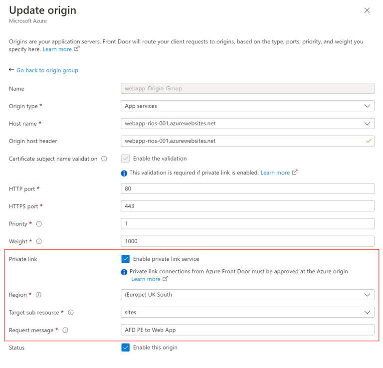 Seamlessly deploy Azure Front Door Premium with Private Endpoint to App ...